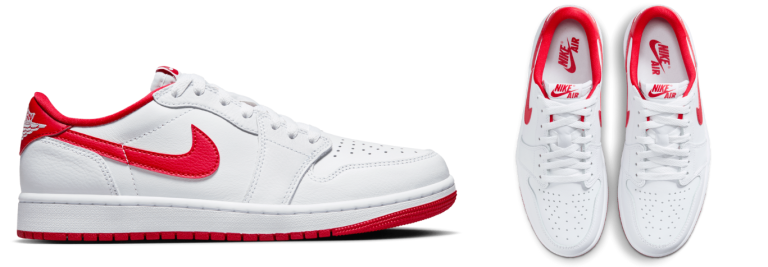 Air Jordan 1 Low ‘White and University Red’ - JD Sports US